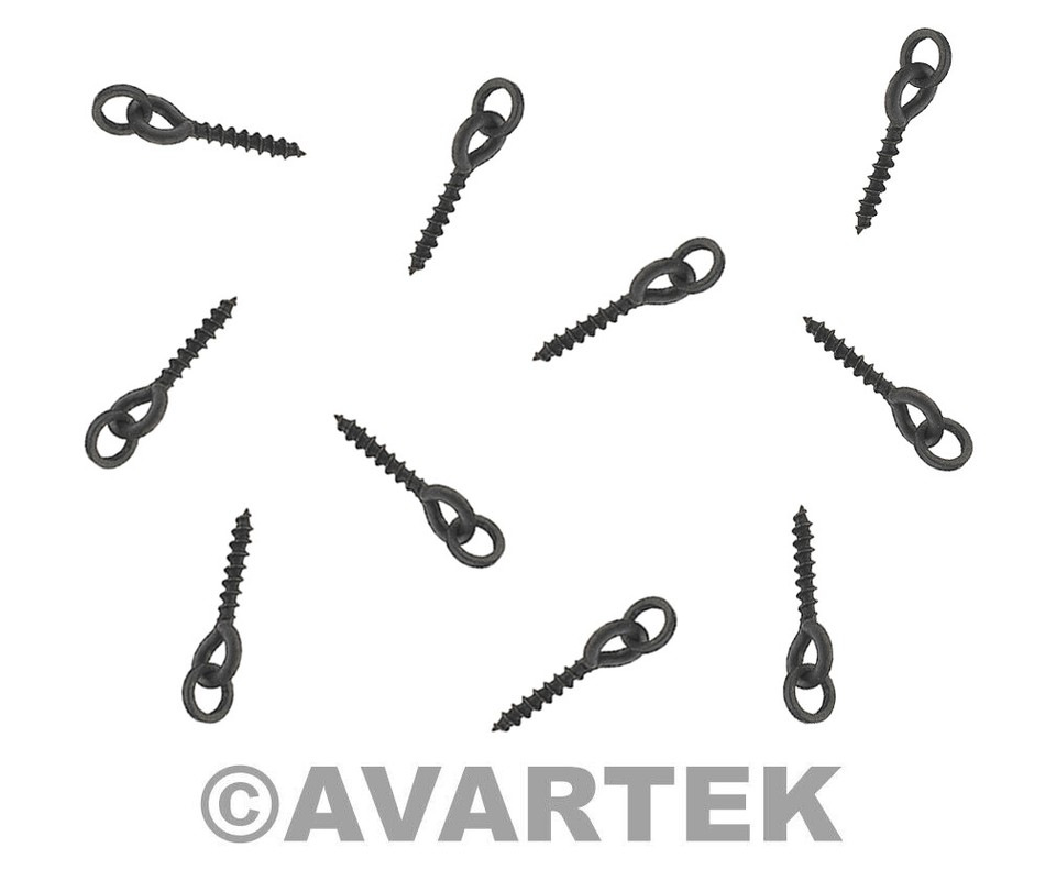 METAL FISHING BAIT SCREWS 12MM 3 STYLE BLACK TERMINAL RIG TACKLE POP ...