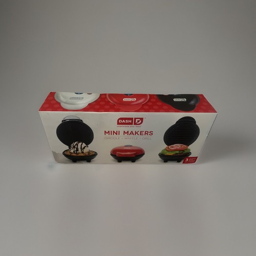 Make Offer!!!!! DASH MINI MAKERS SET OF 3 GRIDDLE WAFFLE GRILL W/GIFT ...