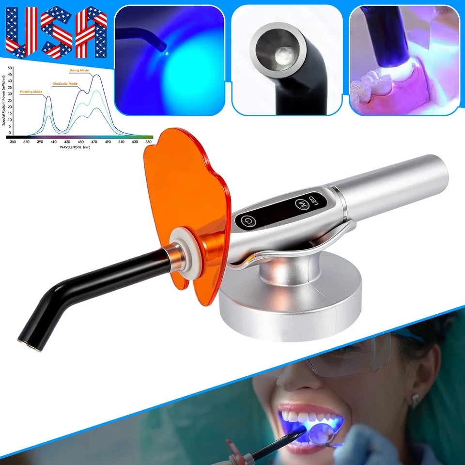 Dental Wireless Cordless LED Cure Curing Light Lamp 2000mw 5W Tool ...