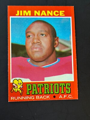1971 Topps Football #170 Jim Nance EX+ Boston Patriots Syracuse Set ...