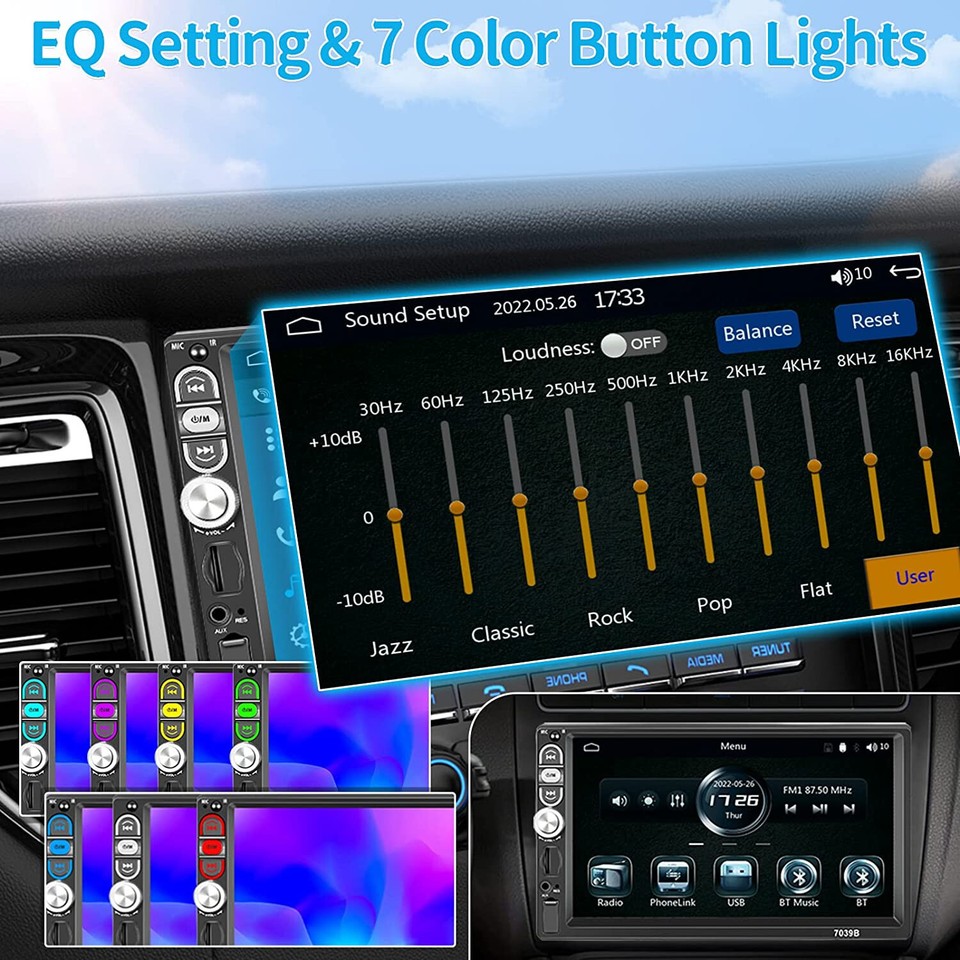 Car Play 7 Inch Screen SWC DVR USB AUX TF FM Radio Mirror Link Single ...