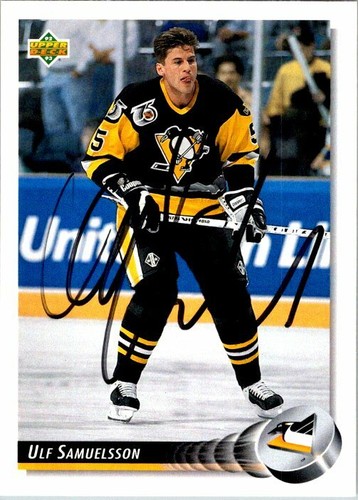 Ulf Samuelsson Pittsburg Penguins Hand Signed 1992-93 UD Hockey Card ...
