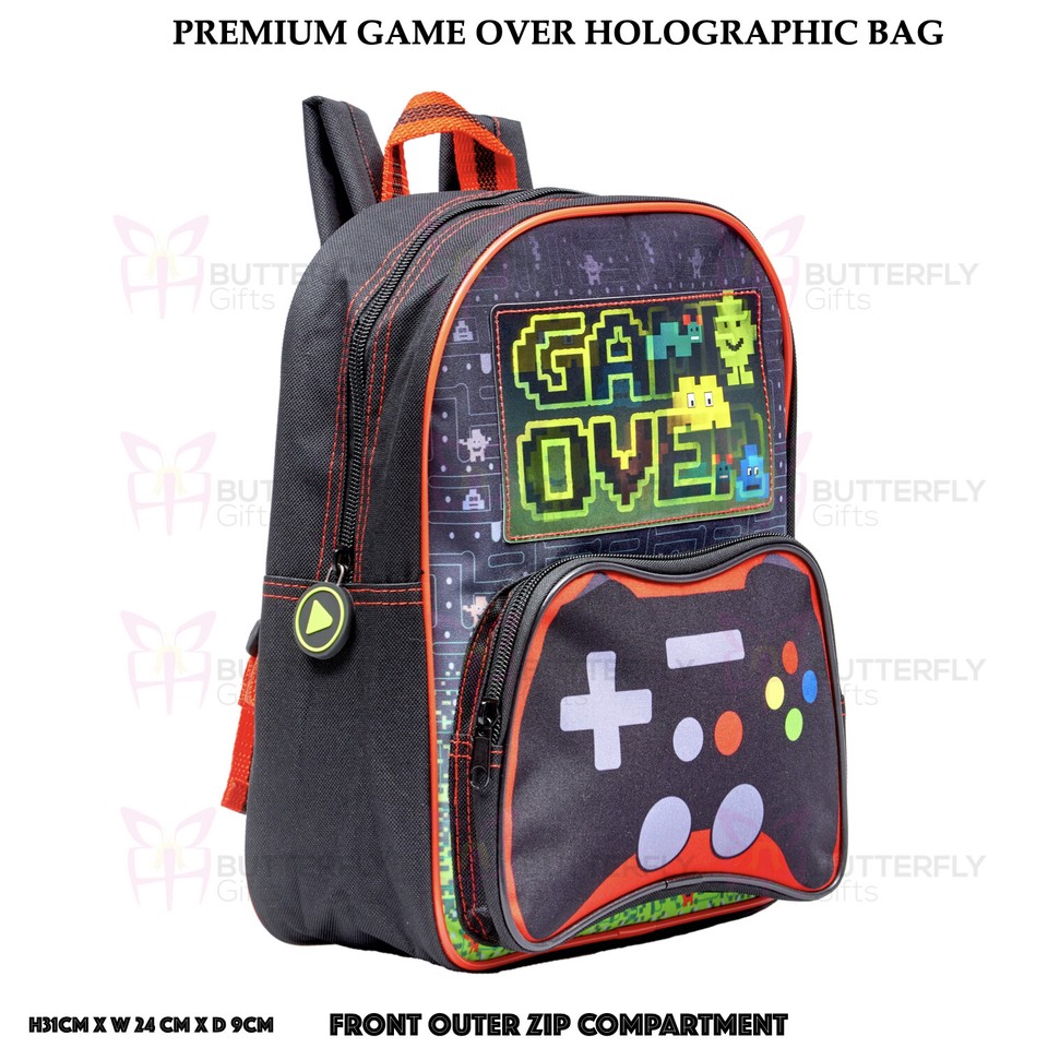 Kids Boys Girls Gaming Console Game Over School Backpack Bag ...