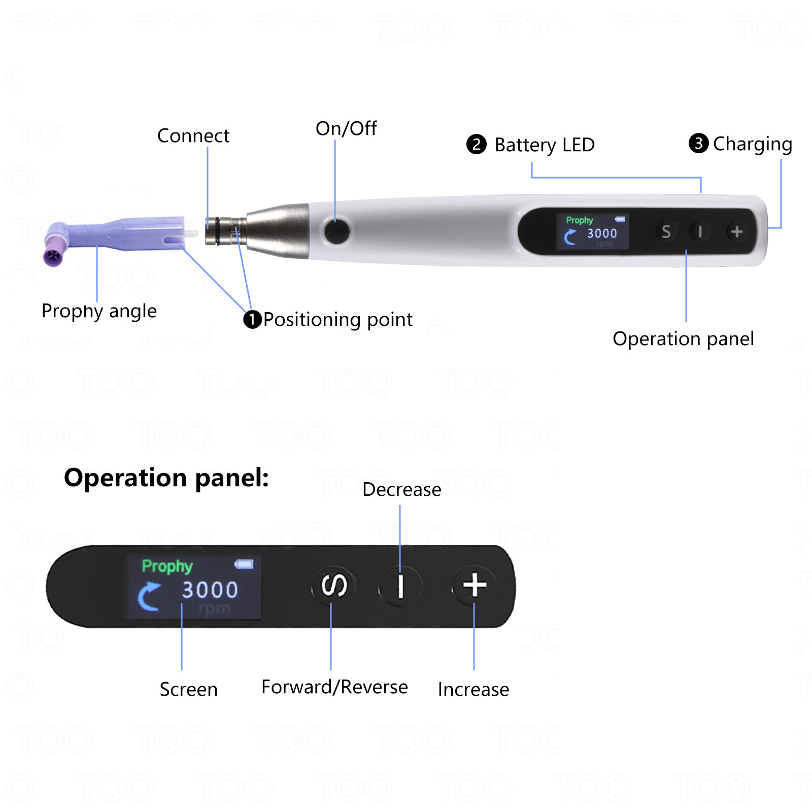 Dental Cordless Hygiene Prophy Handpiece & 2Pcs Prophy Angle Prophy X ...