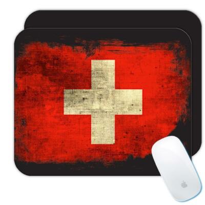 Gift Mousepad : Switzerland Distressed Flag Vintage Swiss Expat Country ...