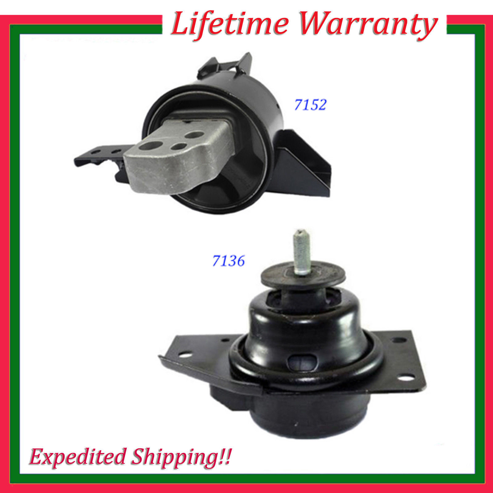 For 06-11 Hyundai Accent Kia Rio Rio5 1.6L Trans Mount Set 2 7136 7152 ...