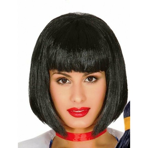 CARNEVALE HALLOWEEN PARRUCCA CASCHETTO NERO BLACK CHARLESTON GUIRCA WIG ...