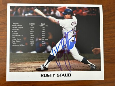 Rusty Staub Signed AUTO 8x10 Photo - New York Mets | eBay