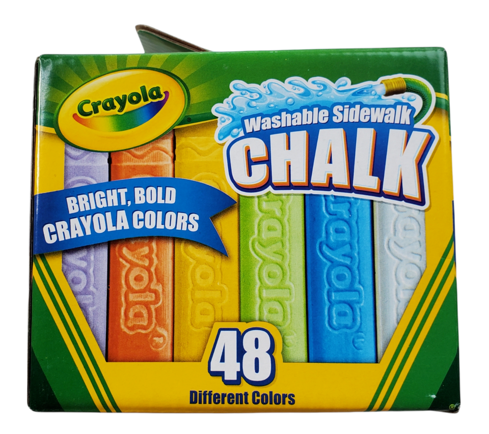 Crayola Washable Sidewalk Chalk 48 Assorted Bright Bold Crayola Colors ...