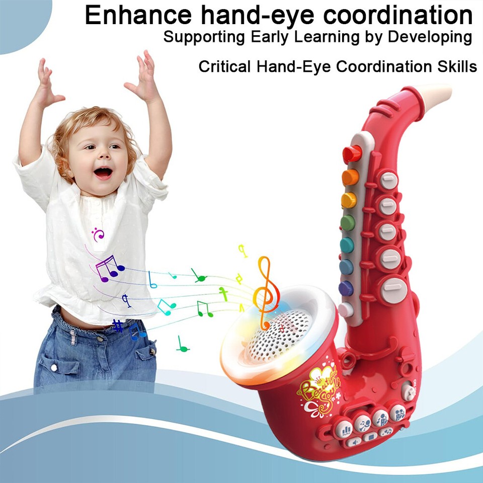 Kids Toy Saxophone Toy Trumpet with Light Music Early Education Toy for ...