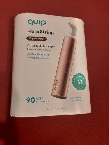 quip Refillable Floss String Dispenser Copper Metal - Mint Refill - NEW ...