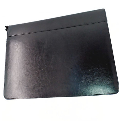 A4 Conference Folder Business Zip Portfolio Top Genuine Black Leather ...