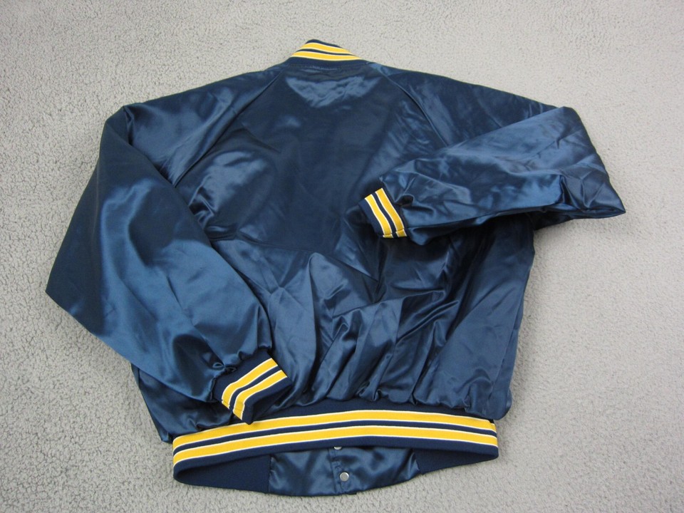 Vintage Amvets Jacket Mens Extra Large XL Blue Made in USA Satin Bomber ...