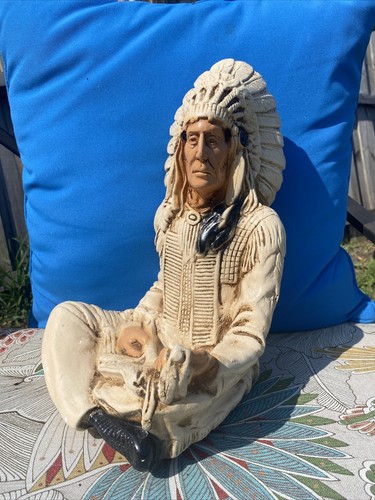 Native American Indian Figurine Cheif Male cermaic vintage collectable ...