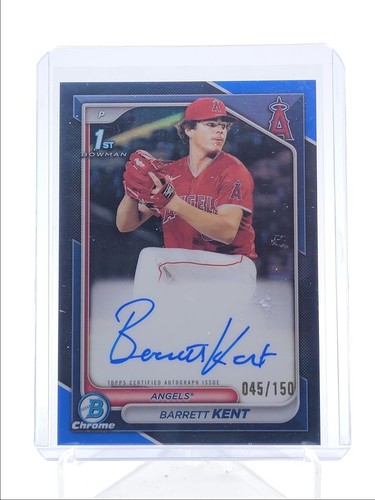 BARRETT KENT 2024 BOWMAN CHROME 1ST AUTOGRAPH TRUE BLUE AUTO /150 Q0566 ...