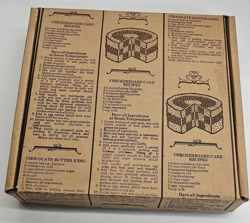Vintage Chicago Metallic CHECKERBOARD CAKE PAN SET #2400 IN ORIGINAL ...