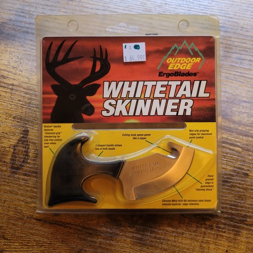 Outdoor Edge Whitetail Skinner Fixed Blade Knife W/Sheath Black Rubber ...