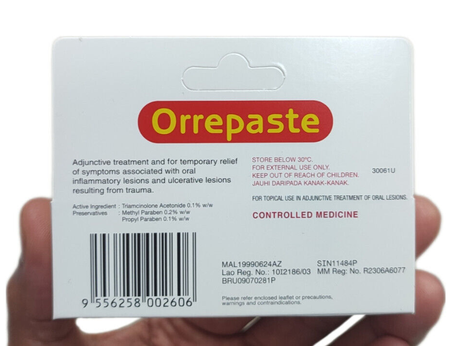 2x ORREPASTE Mouth Ulcer Gel Treatment 5g Relief Oral Inflammatory Free ...