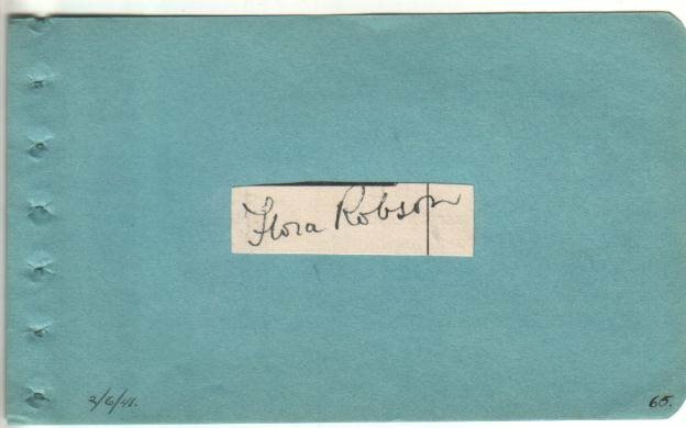 Flora Robson Autograph 1941 English Actress / Star of Black Narcissus D ...