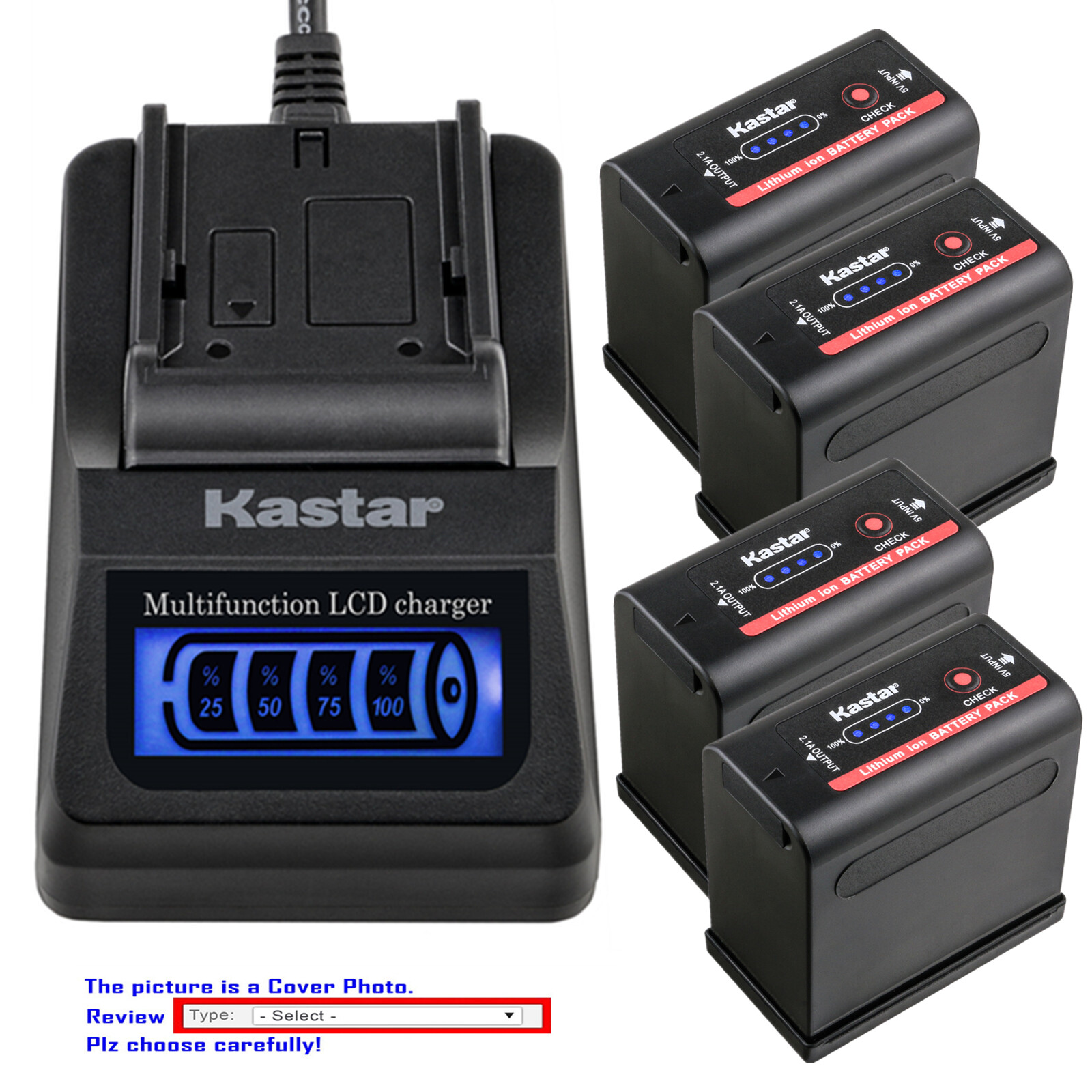 Kastar Battery LCD Quick Charger for BP-955 BP-975 Canon GL2 GL-2 MV1 ...