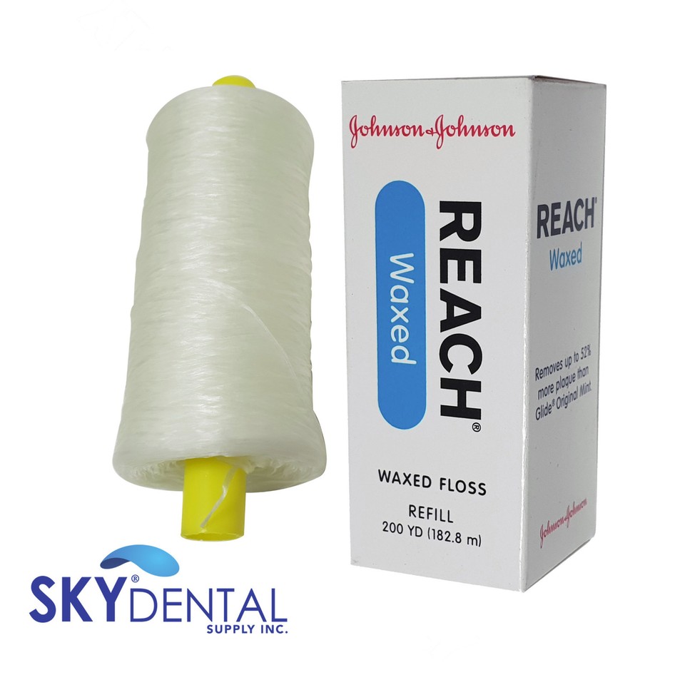 Johnson & Johnson Reach Dental Floss Waxed Refill, Mint, 200 yards ...