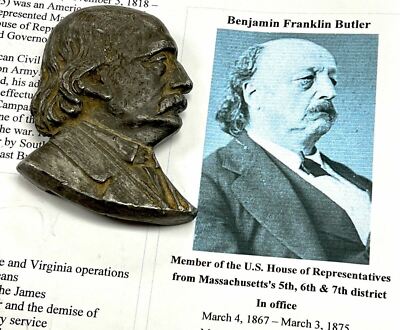 Antique Civil War General Benjamin Butler Miniature Lead Bust ...