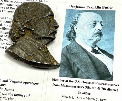 Antique Civil War General Benjamin Butler Miniature Lead Bust ...