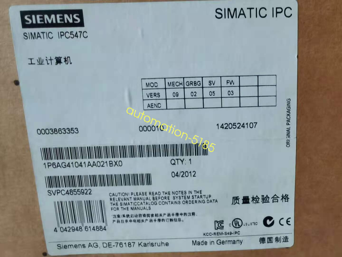 1pc for NEW IPC547C 6AG4104-1AA02-1BX0 Via DHL or FedEX | eBay