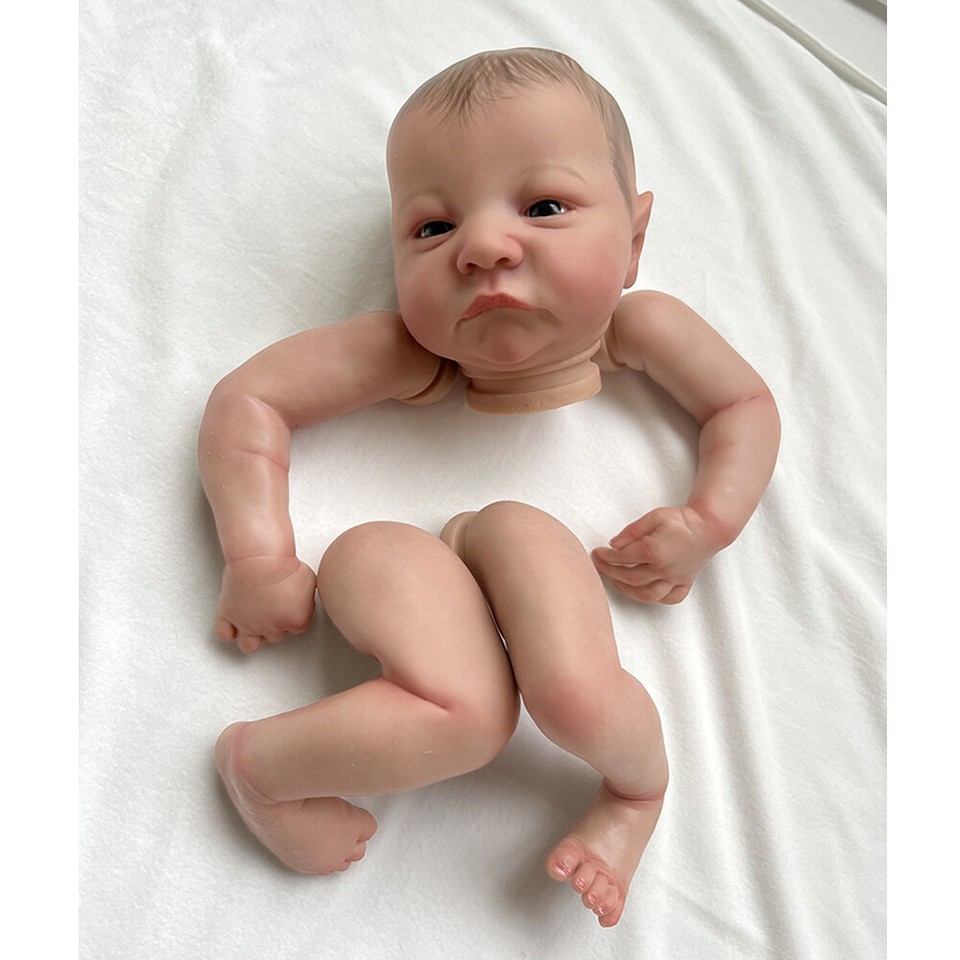 19" Reborn Baby Doll Kit Painted DIY Mold (Head+Limbs+Cloth Body+Eyes ...