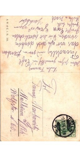 1914 German Chromo Postcard At Old Rome Cupid Fountain Mülheim ...