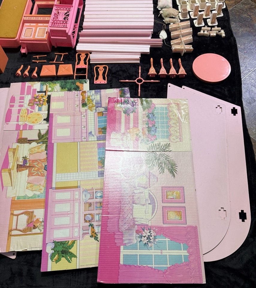 Barbie Magic Sounds House Pink Sparkles Furniture Set Mattel 2464 1991 ...