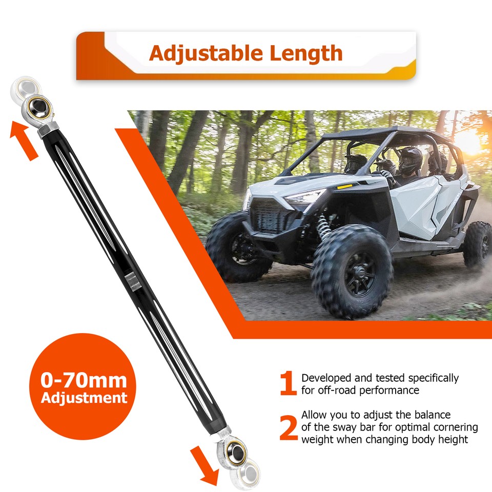 WSAYS Aluminum Front & Rear Sway Bar Links For Polaris RZR Pro R 2/4 ...