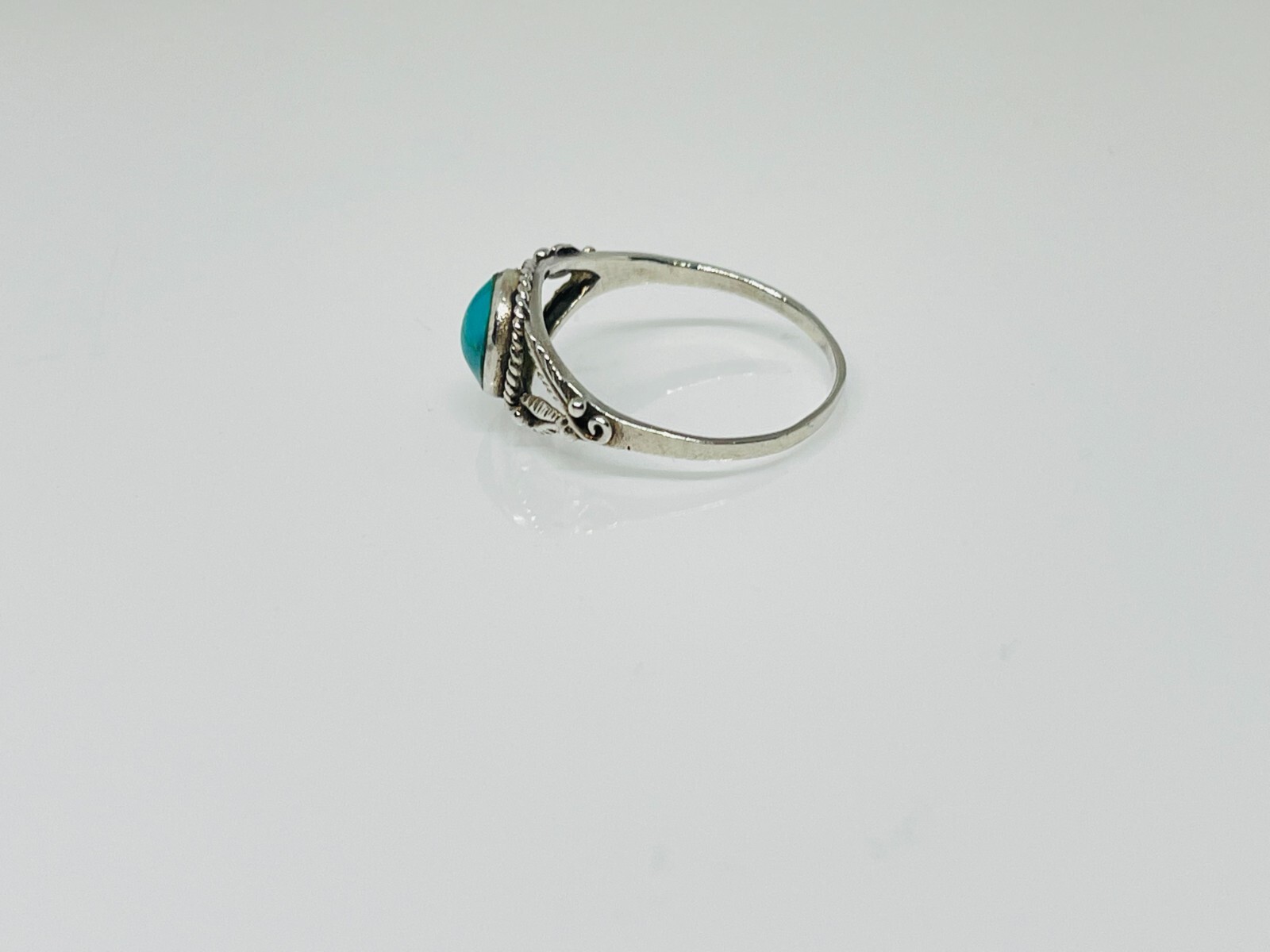 Gorgeous Sparkling Real Turquoise Stone Ring 925 Soli… - Gem