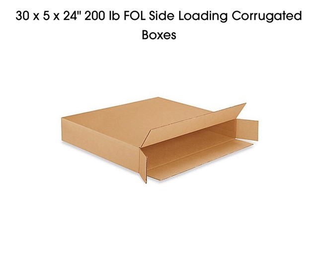 30 x 5 x 24" 200 lb FOL Side Loading Corrugated Boxes | eBay