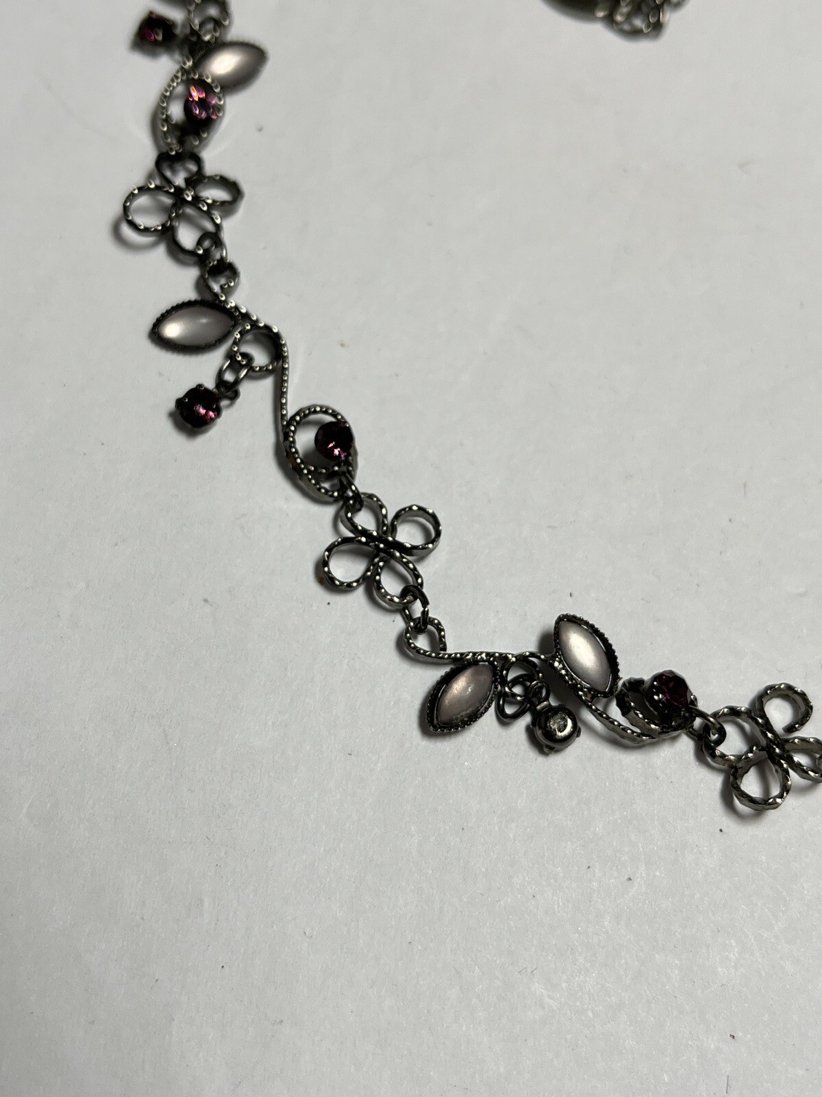 Y2K Gothic Victorian Revival Choker Purple Rhinestone… - Gem