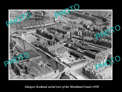 OLD 6 X 4 HISTORIC PHOTO GLASGOW SCOTLAND AERIAL VIEW OF MONKLAND CANAL ...