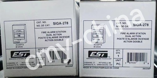 BRAND NEW EDWARDS EST SIGA-278 DUAL ACTION FIRE ALARM PULL STATION FAST ...