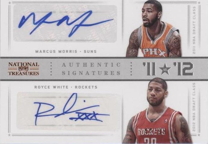 2012-13 Panini National Treasures - '11 Vs '12 Signatures Marcus Morris ...