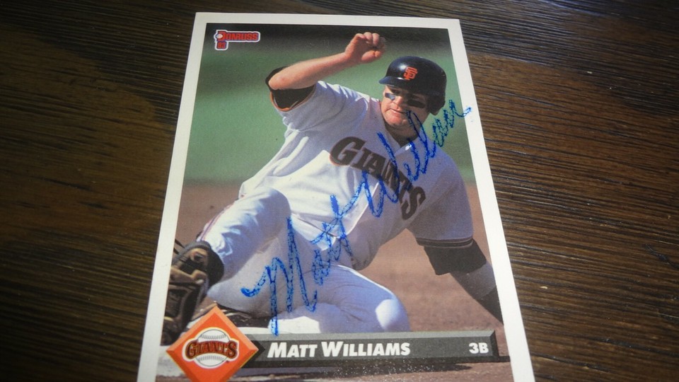 1993 DONRUSS MATT WILLIAMS AUTO BASEBALL CARD | eBay