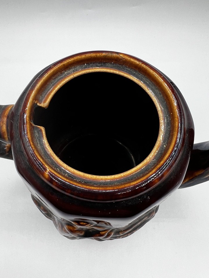 Vintage Brown Glaze-"Rebecca At The Well" Rockingham Coffee/Tea Pot 8 1 ...