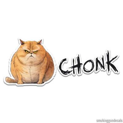 Chonk Fat Cat, Vinyl Decal Sticker, Indoor Outdoor, 3 Sizes, #12363 | eBay