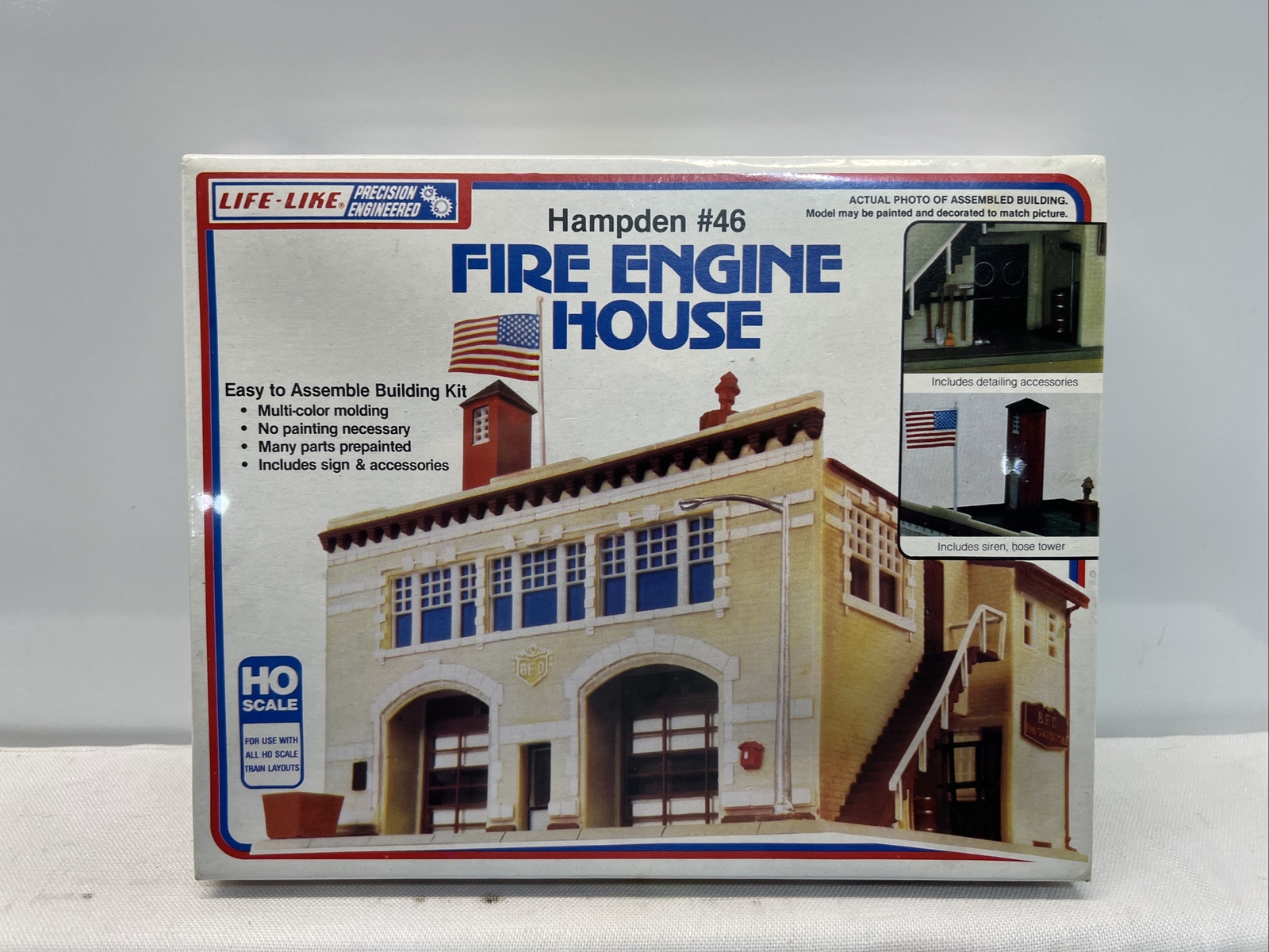 HO Scale Mfg Life-Like Trains Fire House #1390 Firehouse Unbuilt Kit ...