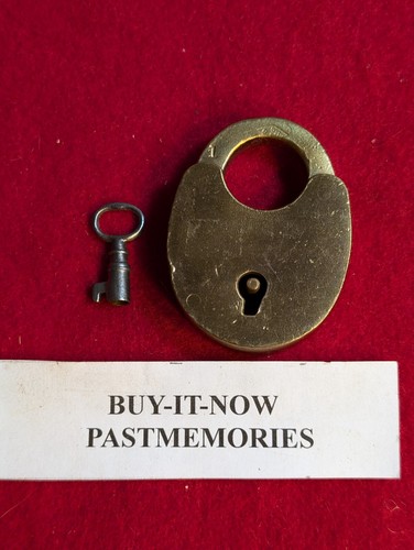 1880's SLAYMAKER, BARRY BRASS OVAL PADLOCK w/ KEY VINTAGE LOCK LOT ...
