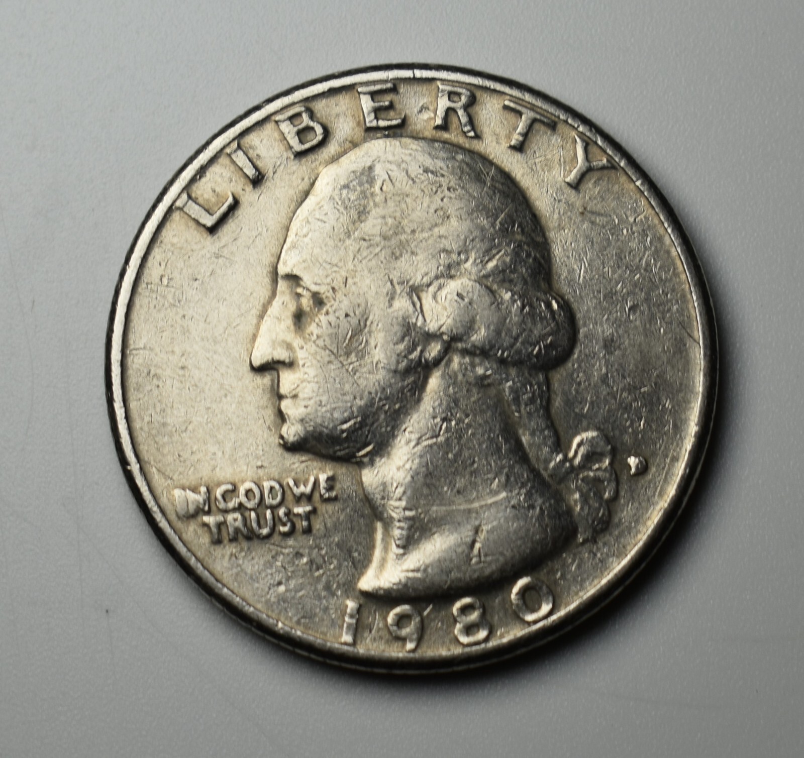 1980 D George Washington Quarter Error Coin RPM Filled Collar Die Clash ...