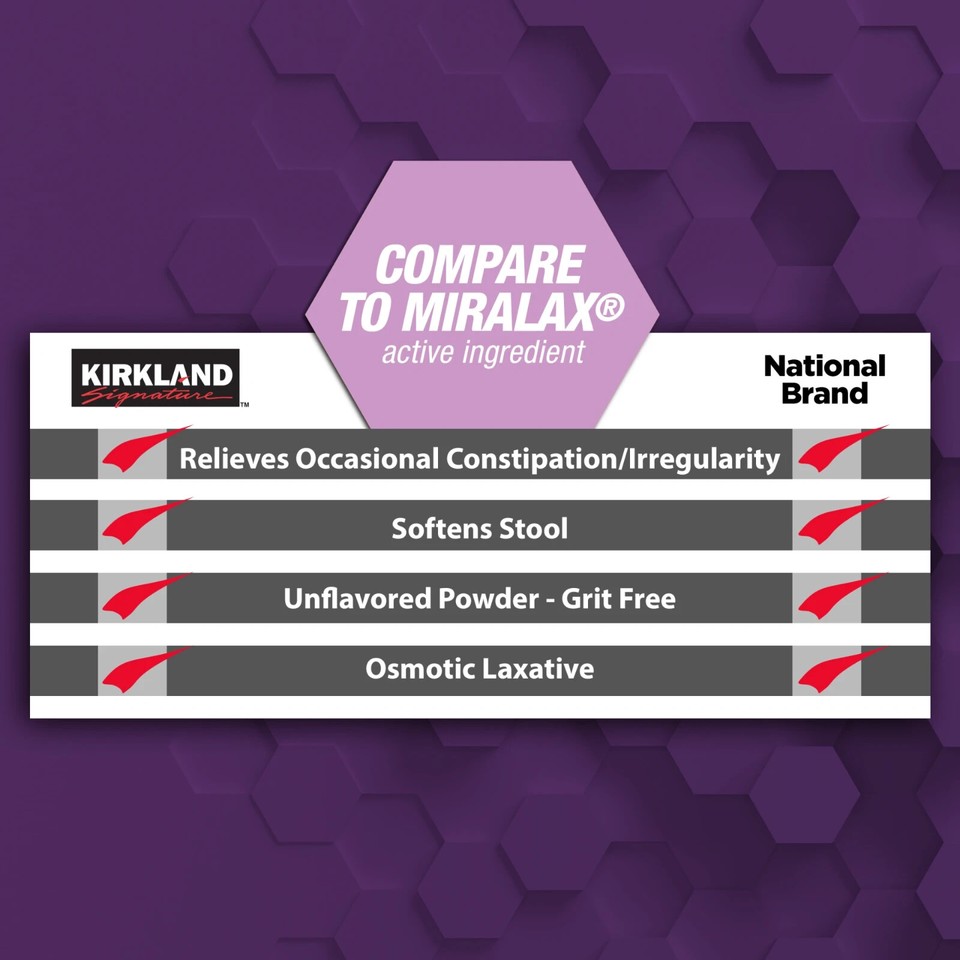 Laxative Polyethylene Glycol - Kirkland Signature LaxaClear 100 Doses ...