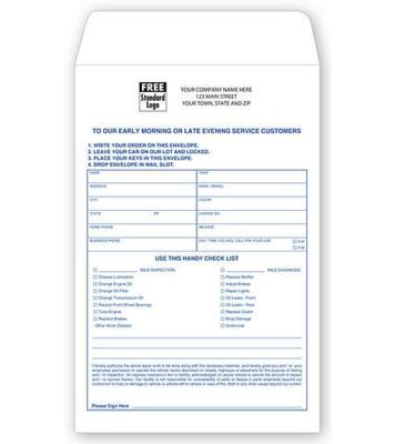 500 Overnight Auto Repair Envelope / 6 x 9 / Nebs Deluxe No. 69ARE | eBay