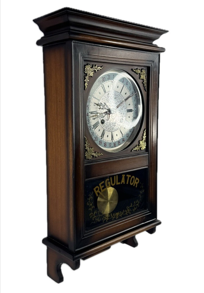 Vintage Calendar Schoolhouse Advertising Regulator Wall Clock Time And ...