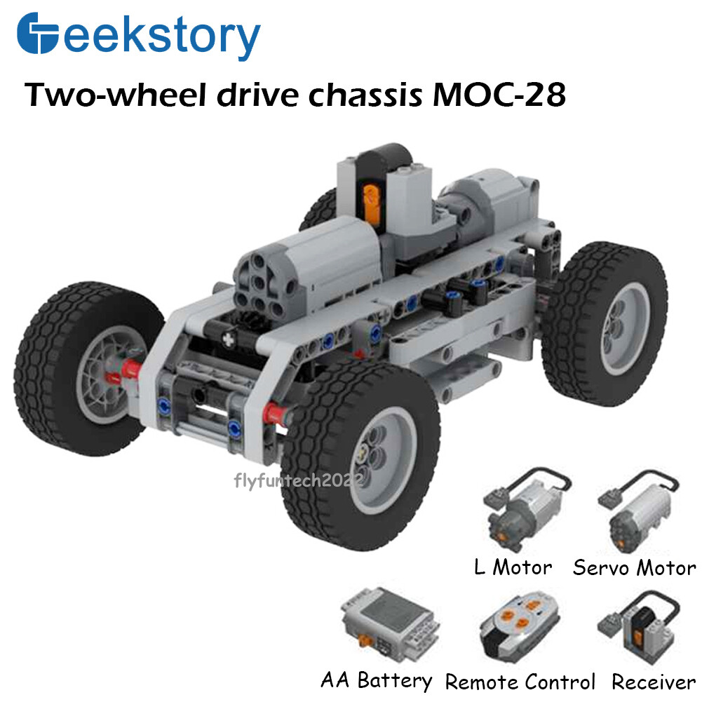 Power Function Parts Two-wheel Drive RC Car Vehicle Chassis Blocks Kit ...