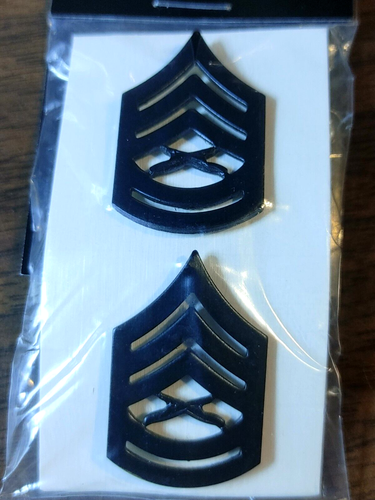NEW One Pair USMC US Marine Corps Subdued Black Metal Gunnery Sergeant ...