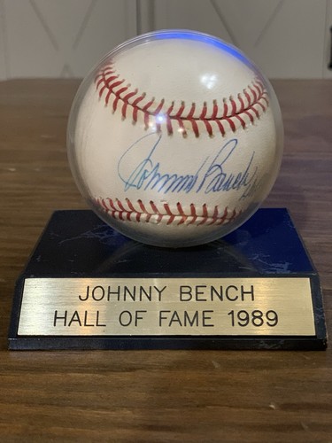 Johnny Bench Signed Baseball Hall of Fame 1989 Display Case Included | eBay